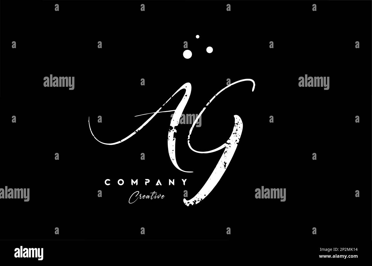 vintage AG alphabet letter logo icon combination design with dots ...