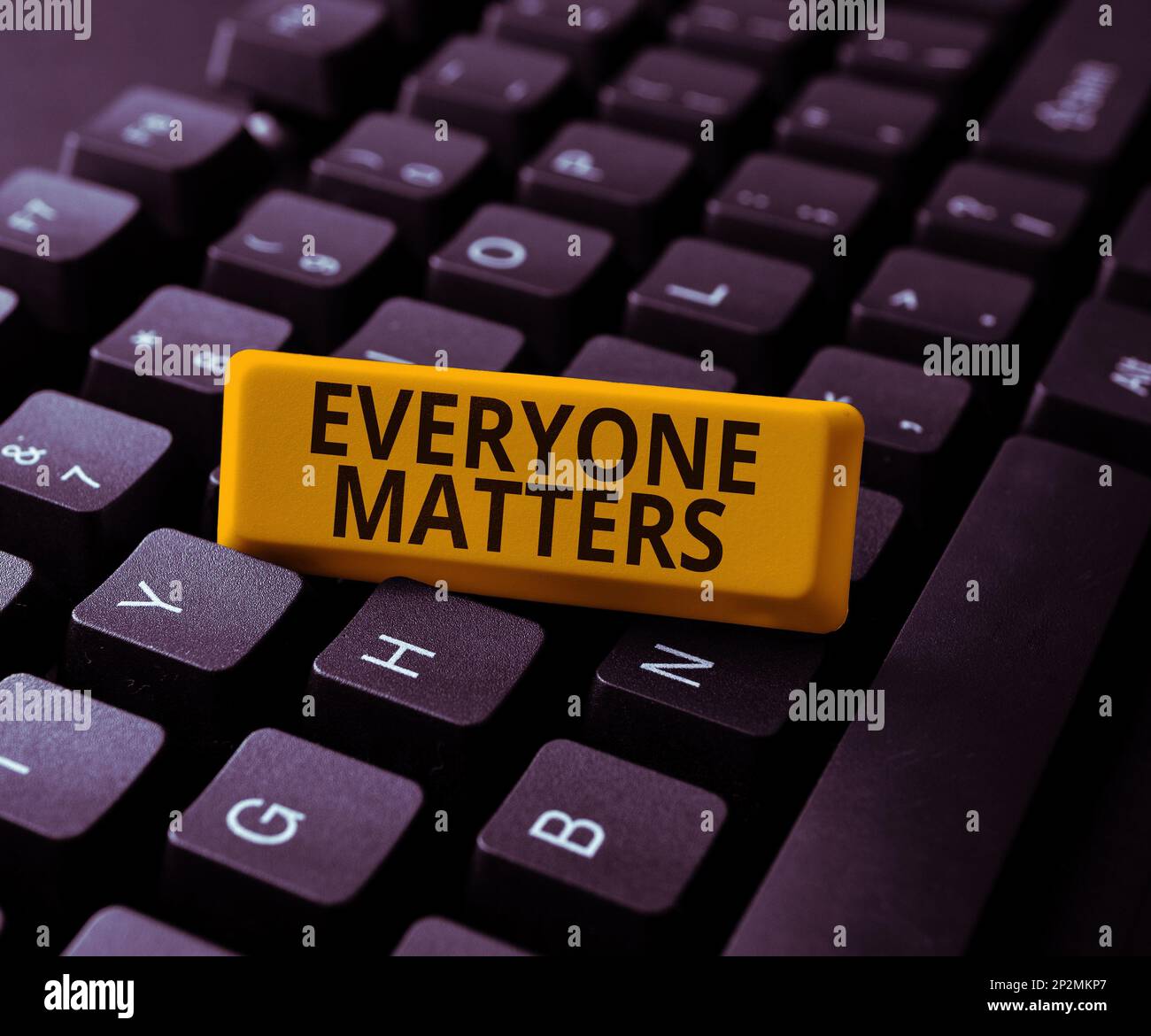 Sign displaying Everyone Matters. Word Written on all the people have ...