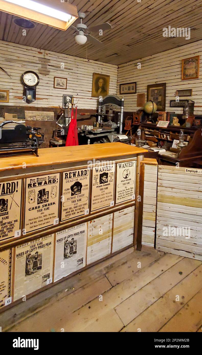 Model of telegraph office shown in Museum depicting old mining days ...