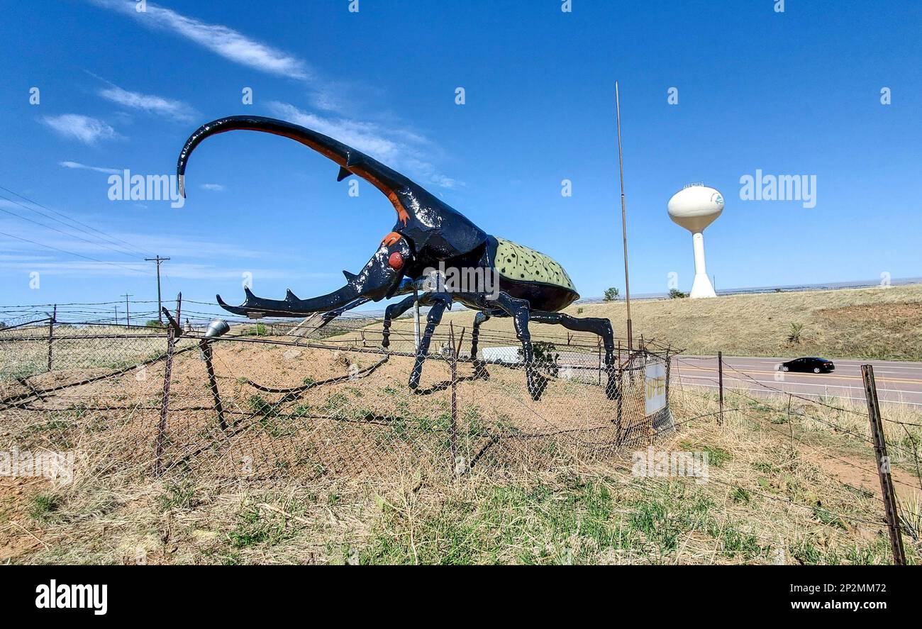 Statue of giant Hercules beetle seen along Highway 115 south of ...