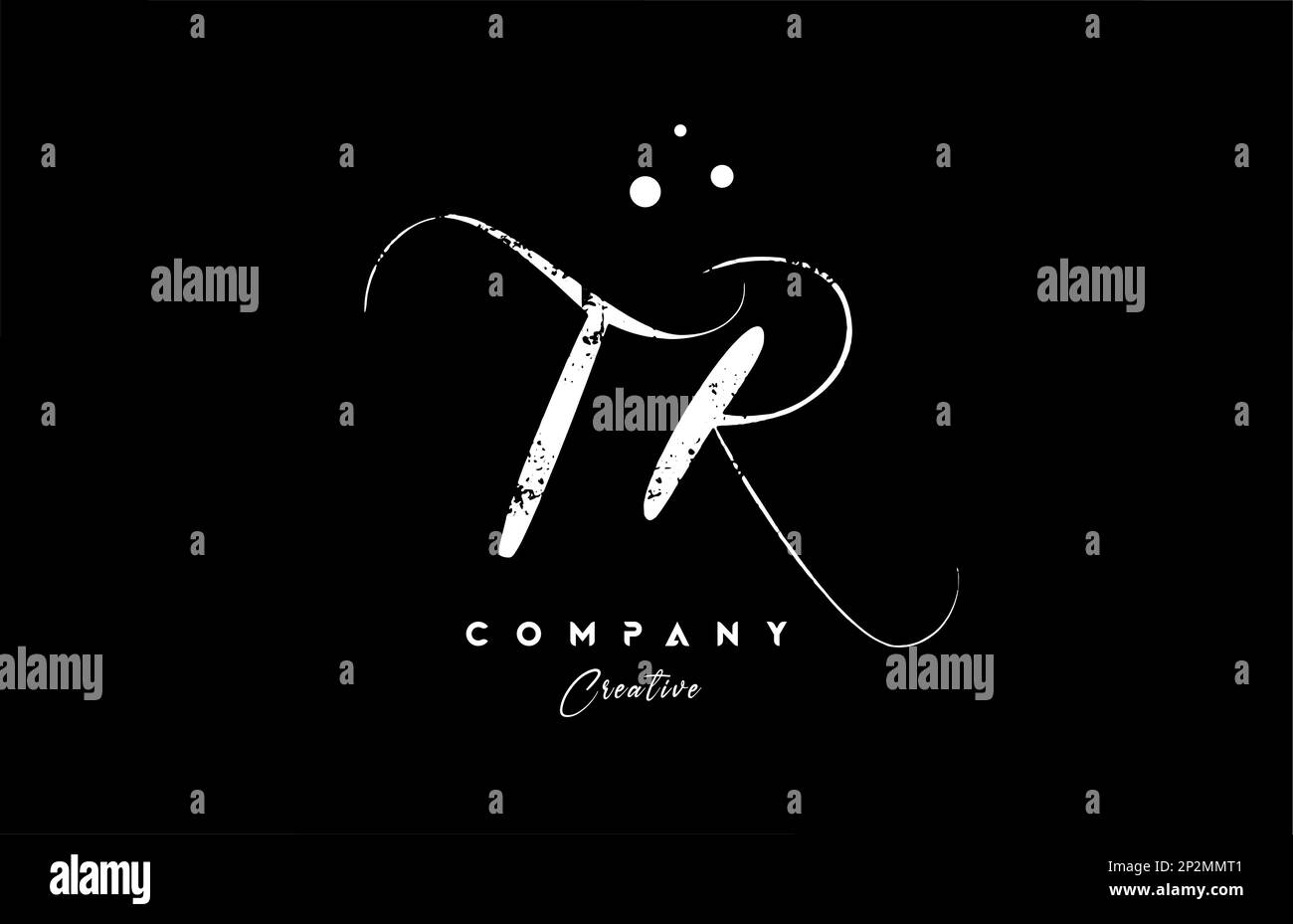 vintage TR alphabet letter logo icon combination design with dots ...