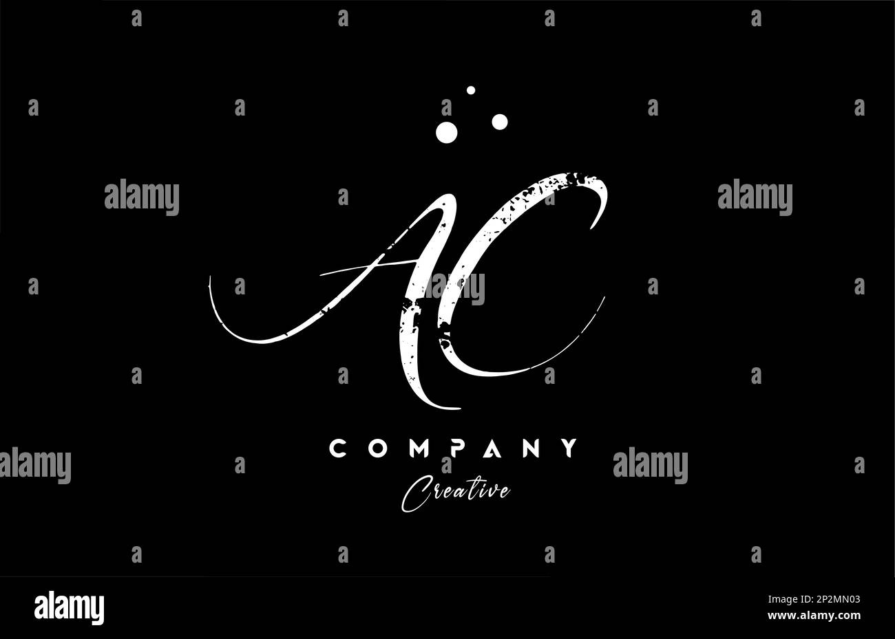 vintage AC alphabet letter logo icon combination design with dots ...