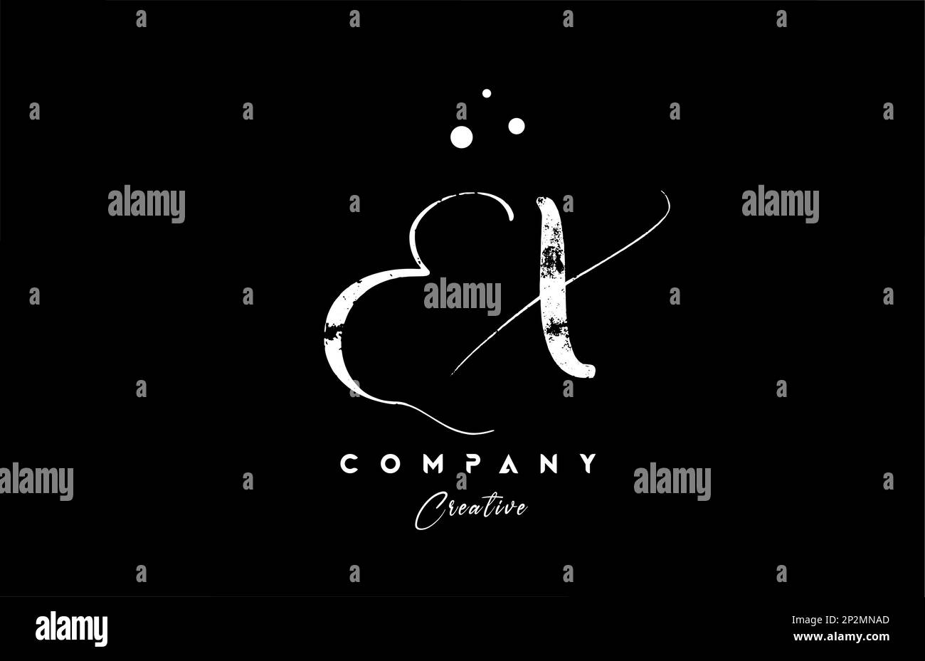 vintage EX alphabet letter logo icon combination design with dots ...