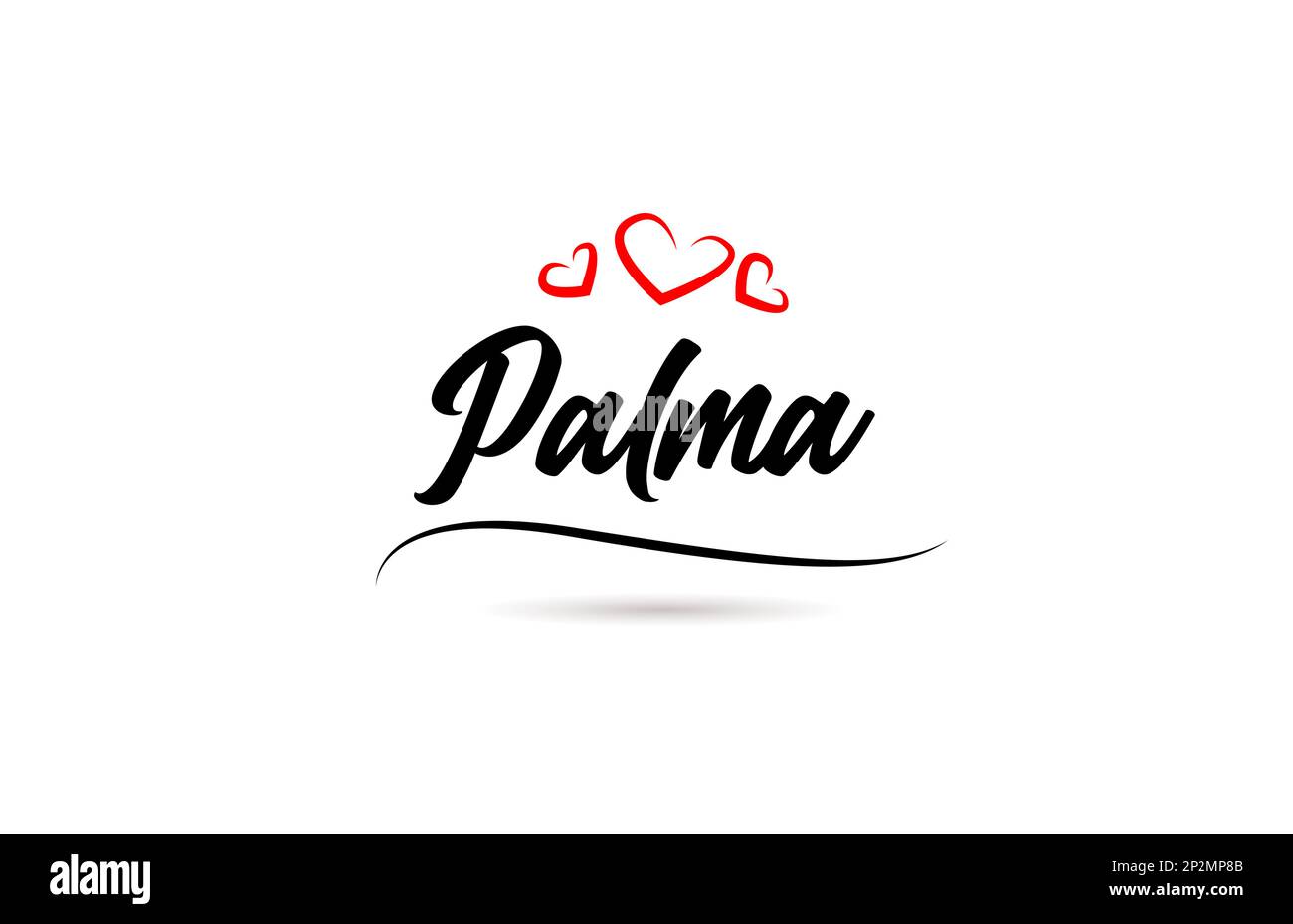 Palma european city typography text word with love style. Hand ...