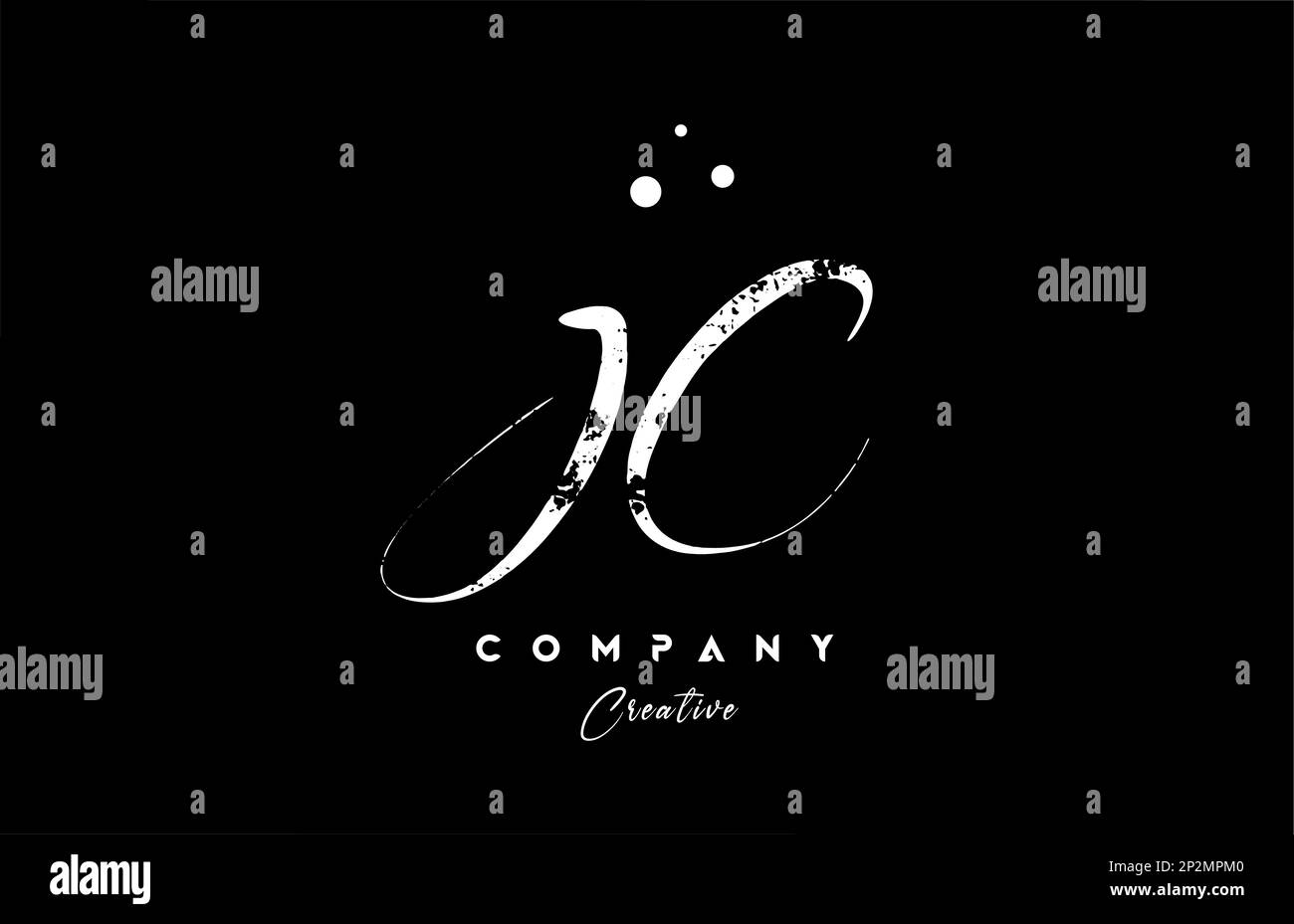 vintage JC alphabet letter logo icon combination design with dots ...