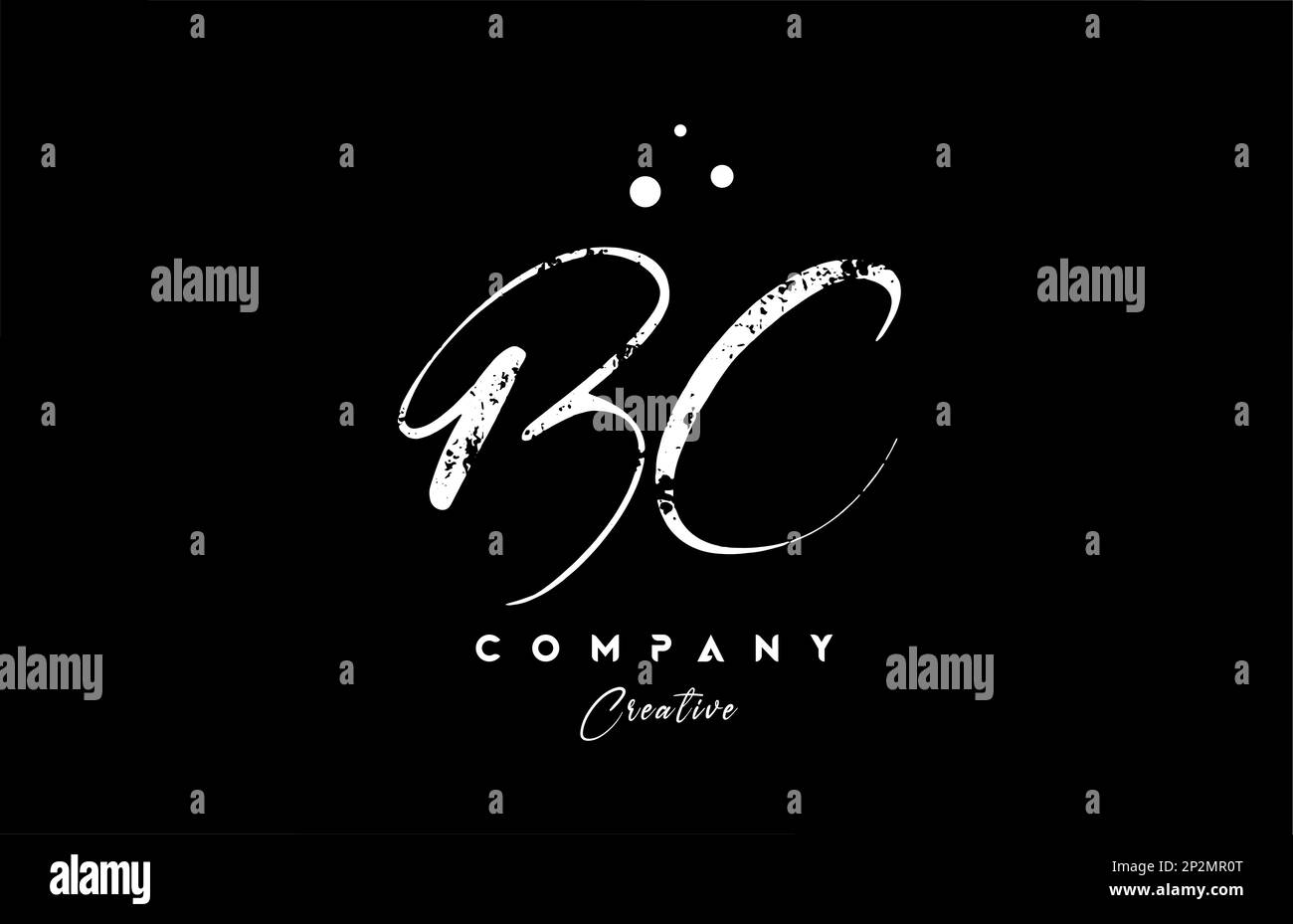 vintage BC alphabet letter logo icon combination design with dots ...