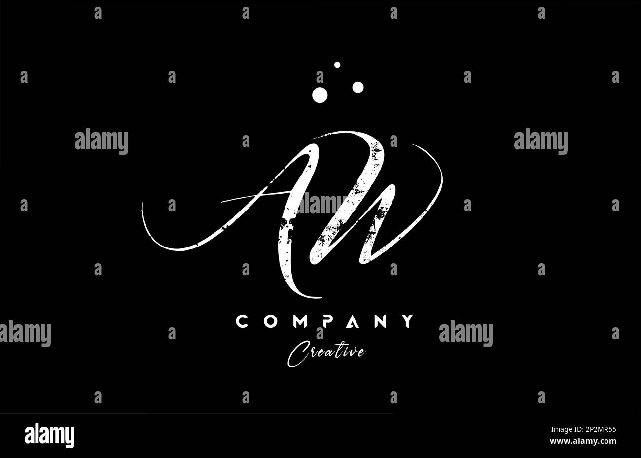 vintage AW alphabet letter logo icon combination design with dots ...