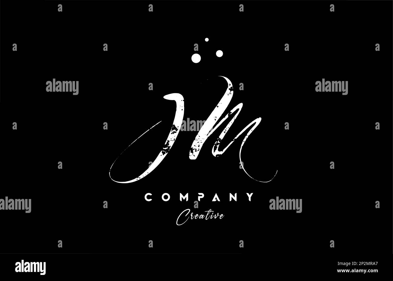 vintage JM alphabet letter logo icon combination design with dots ...