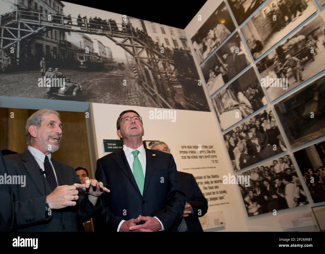 David Zilbershlag, left, guides U.S. Defense Secretary Ash Carter and ...