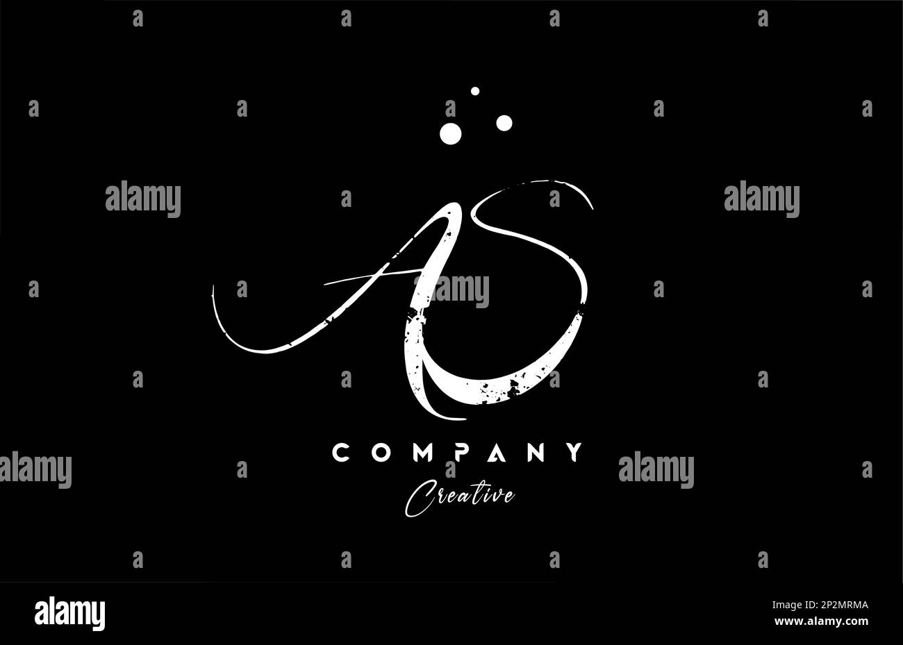 vintage AS alphabet letter logo icon combination design with dots ...