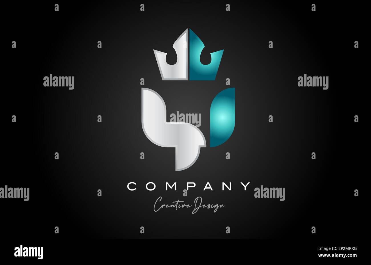 blue grey Y alphabet letter logo icon design. Creative crown king ...