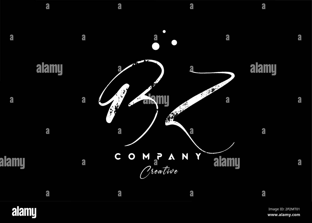 vintage BZ alphabet letter logo icon combination design with dots ...