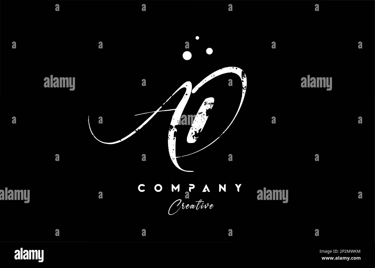 vintage AD alphabet letter logo icon combination design with dots ...