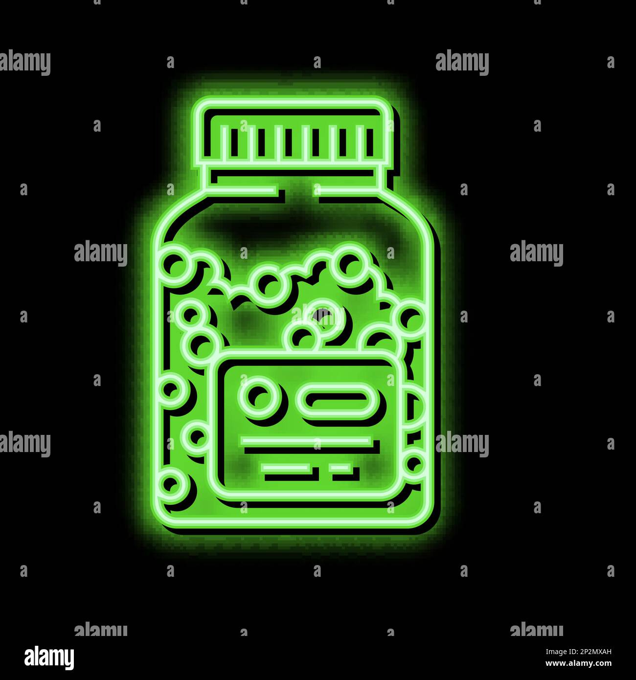 vitamins homeopathy bottle neon glow icon illustration Stock Vector ...
