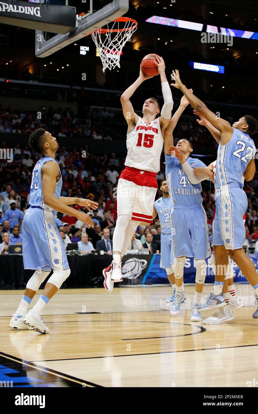 March 26, 2015: Wisconsin Badgers forward Sam Dekker (15) during the ...