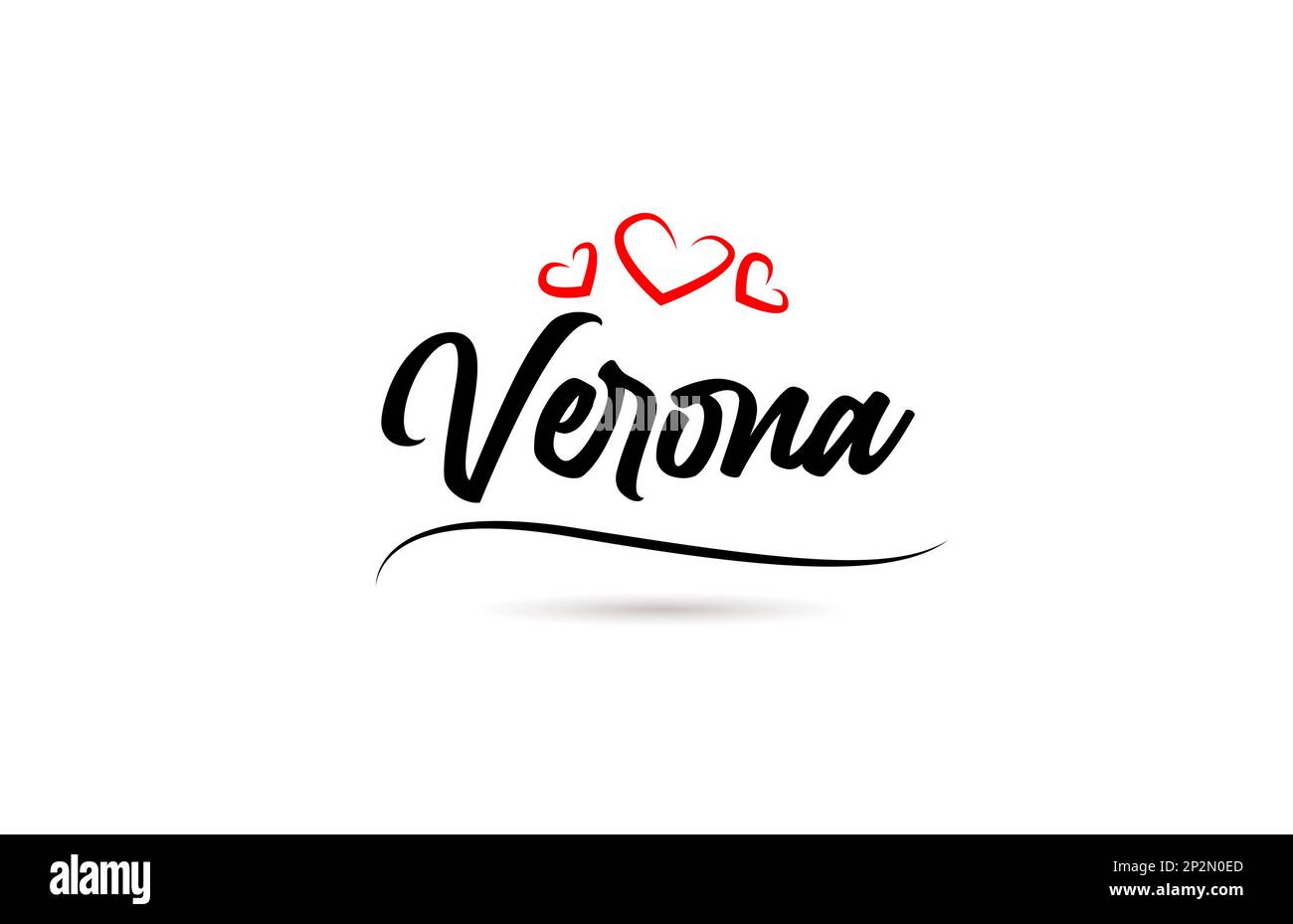 Verona european city typography text word with love style. Hand ...