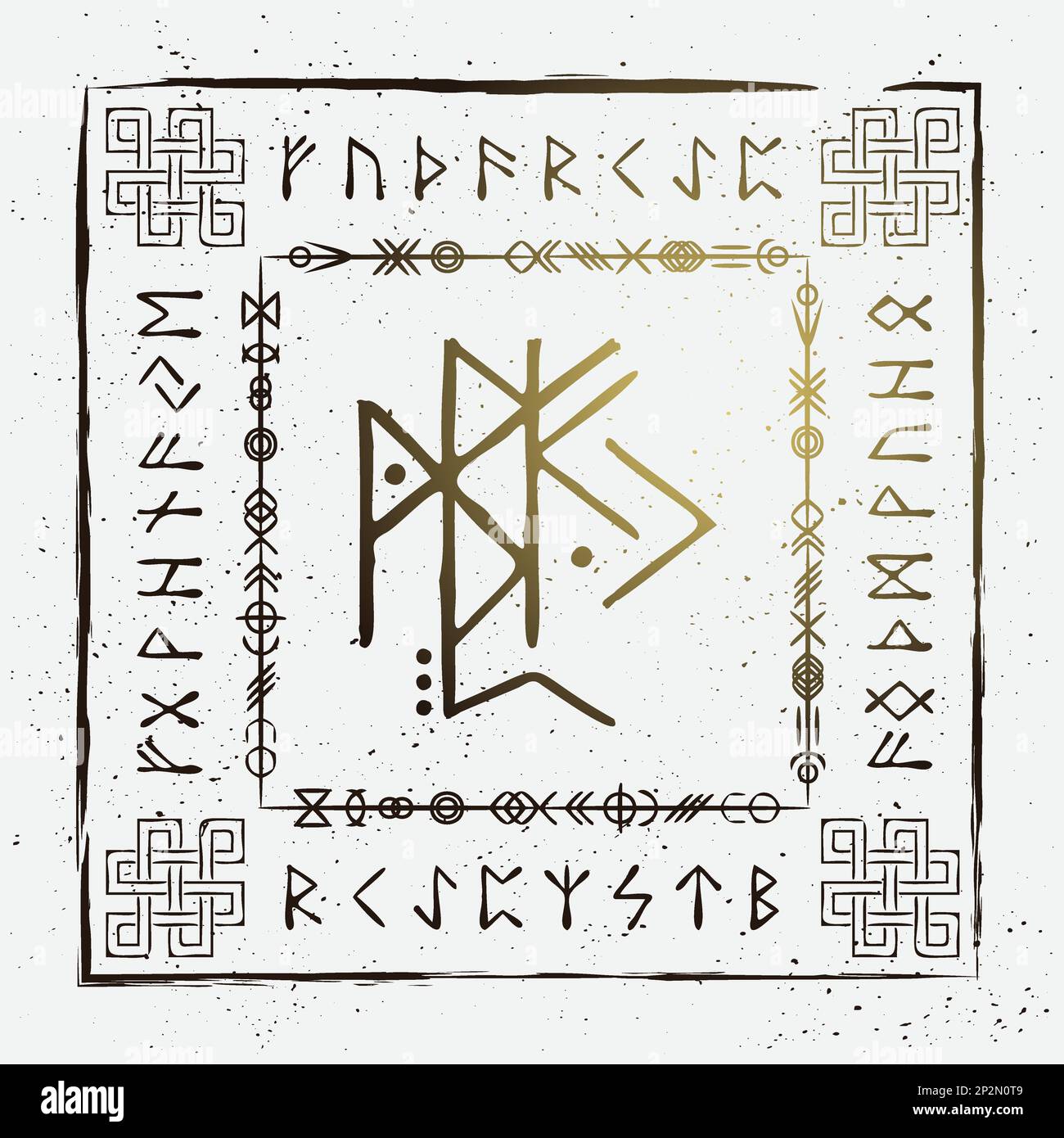 Scandinavian doodle bind rune luck Stock Vector Image & Art - Alamy