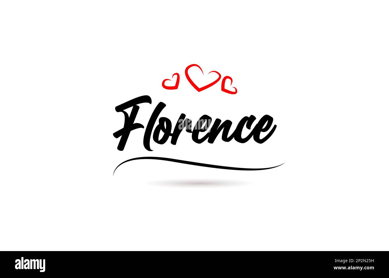 Florence european city typography text word with love style. Hand ...