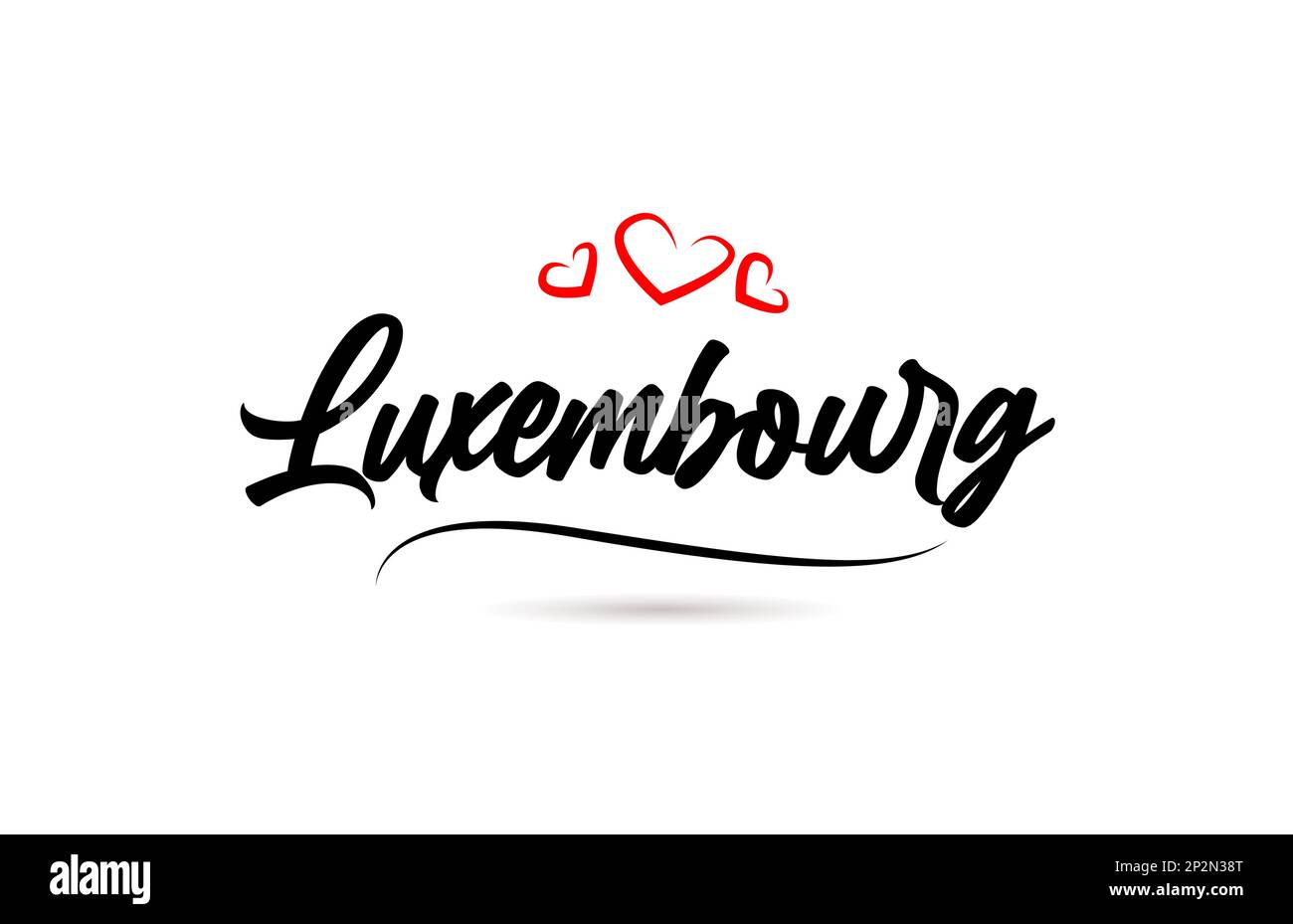 Luxembourg european city typography text word with love style. Hand ...