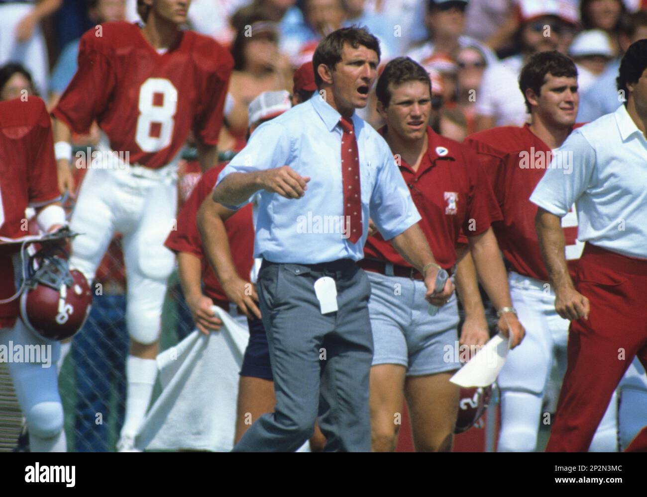 Alabama coach Ray Perkins directs play. (AP Photo / Al Messerschmidt ...