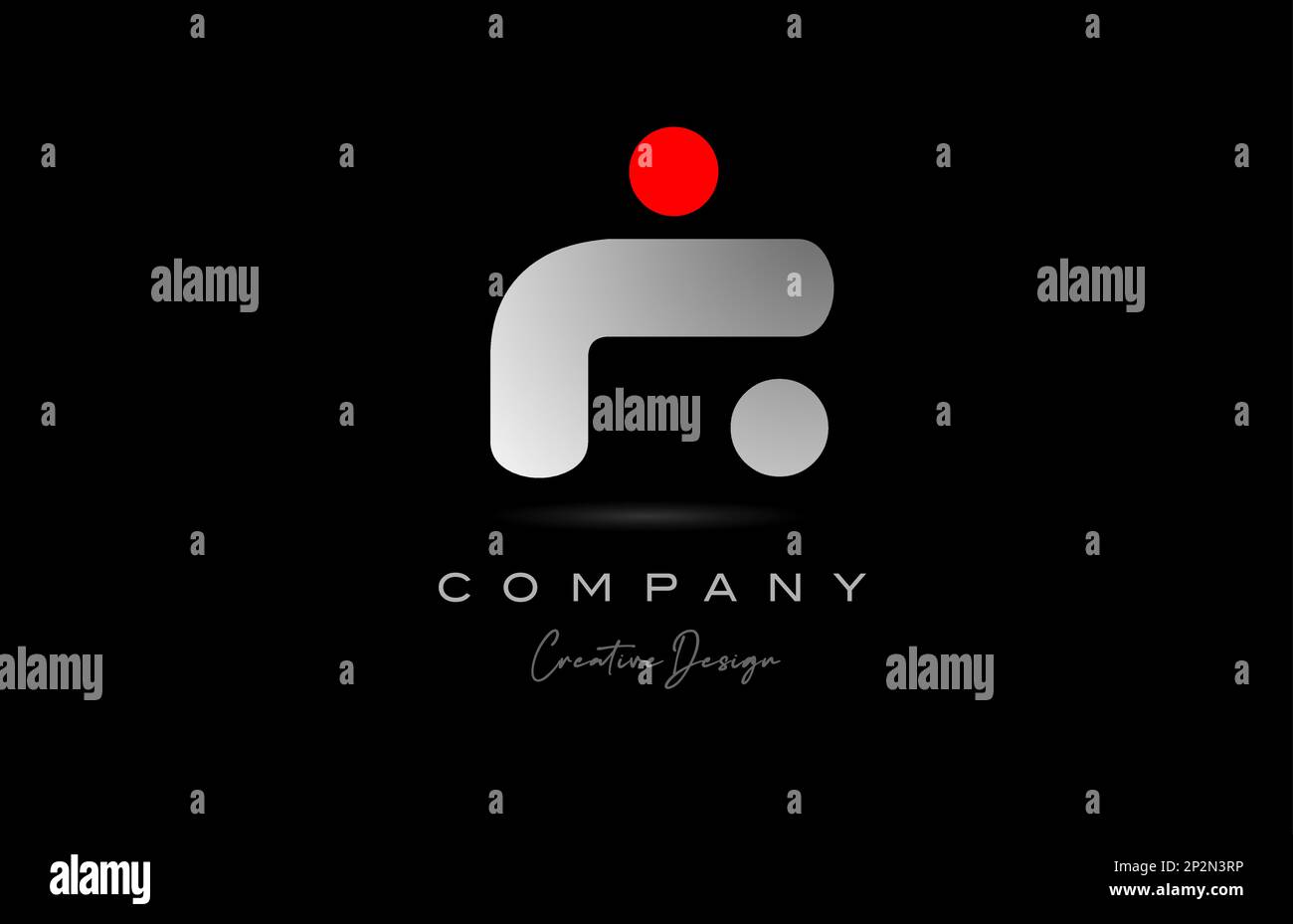red grey R alphabet letter logo icon design with dot. Creative polygon ...