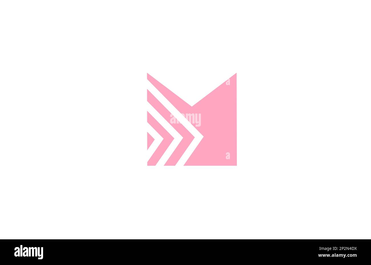 pink letter L alphabet logo icon with line design. Creative geometric ...