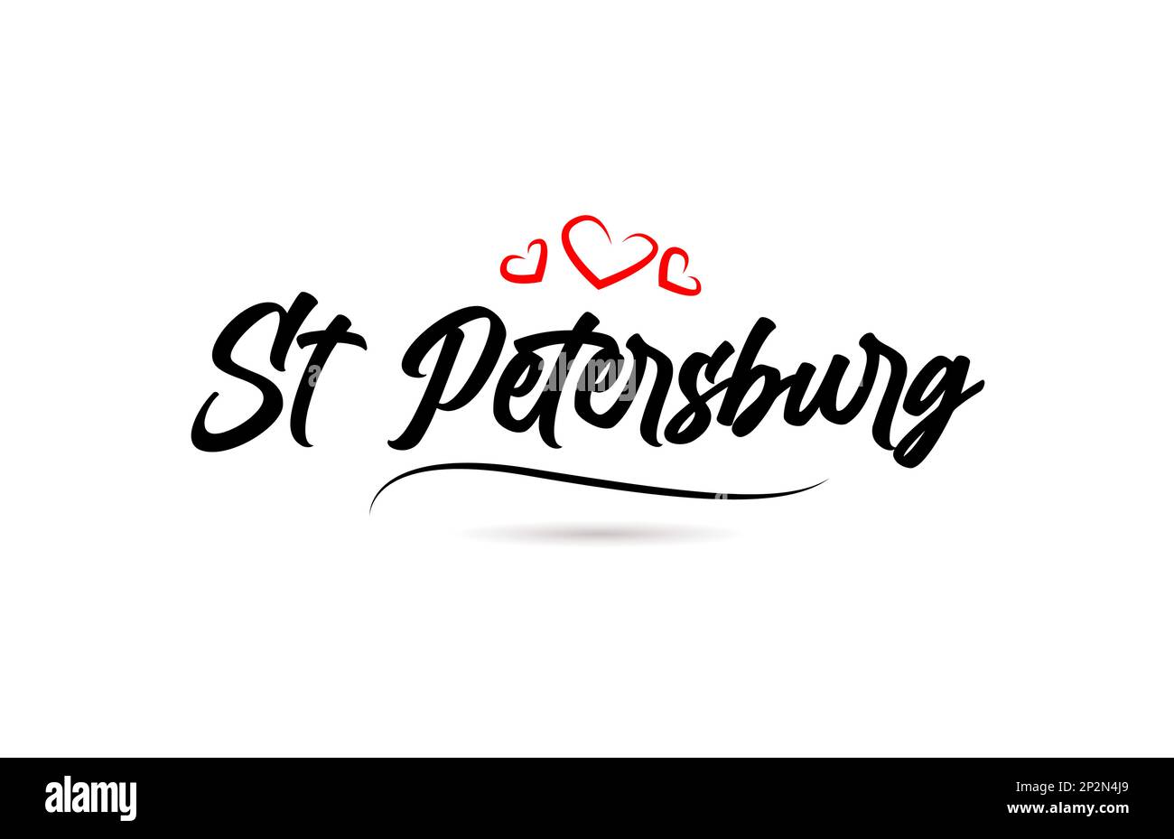 St Petersburg european city typography text word with love style. Hand ...