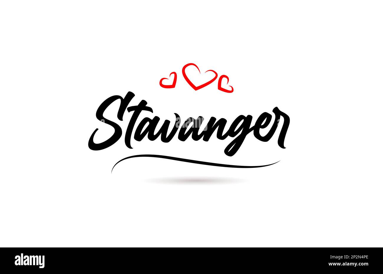 Stavanger european city typography text word with love style. Hand ...