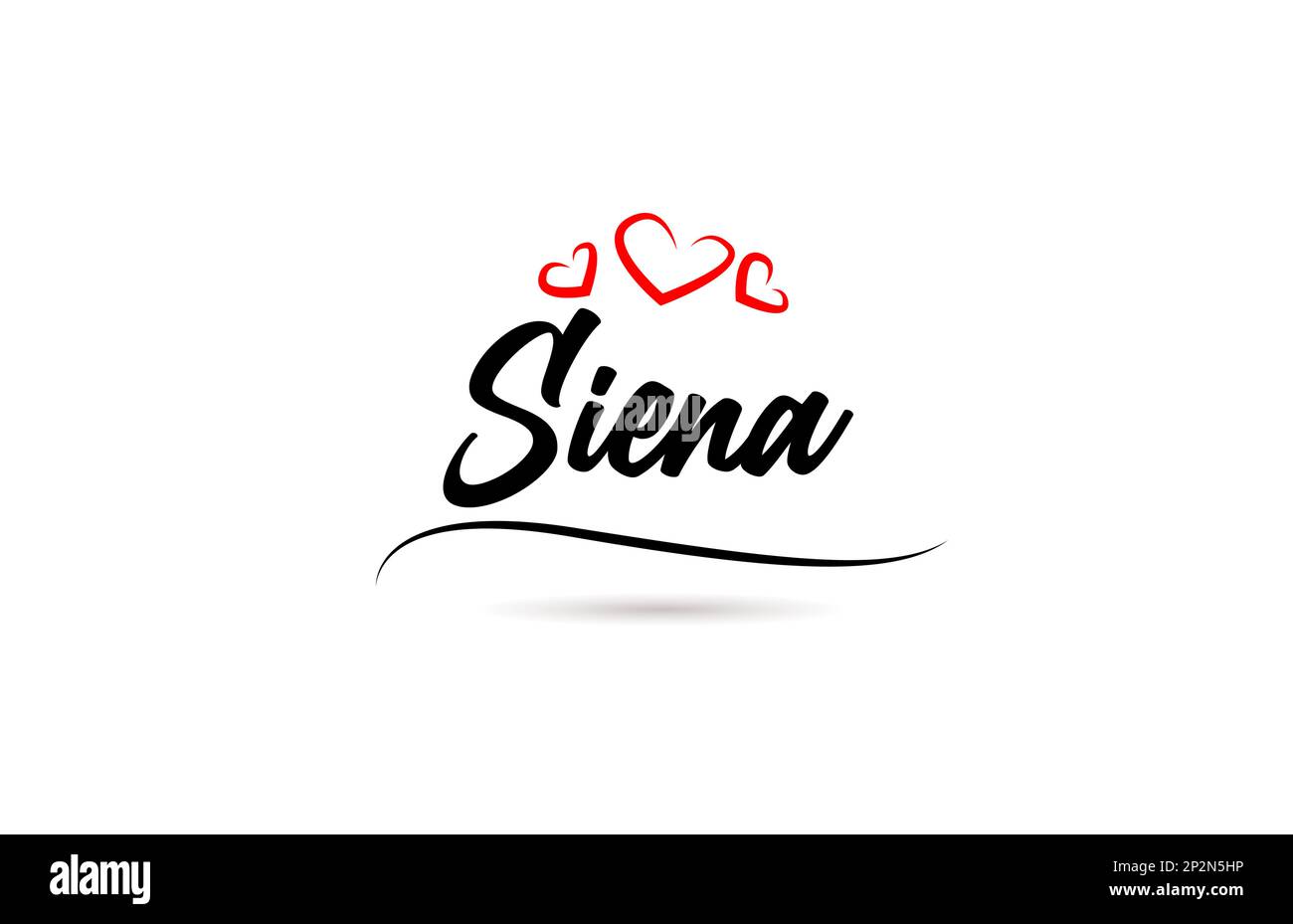 Siena european city typography text word with love style. Hand ...