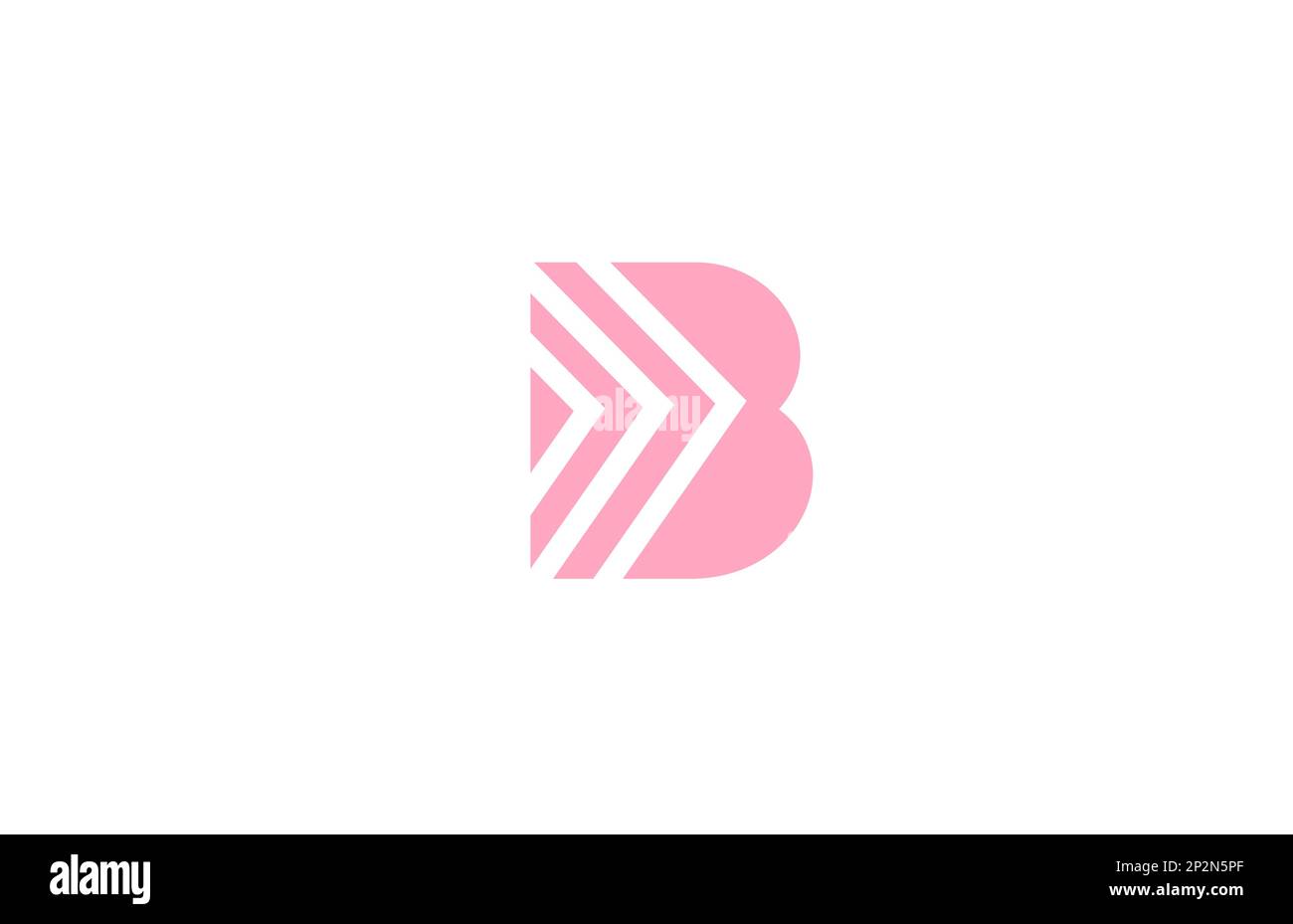 pink letter B alphabet logo icon with line design. Creative geometric ...