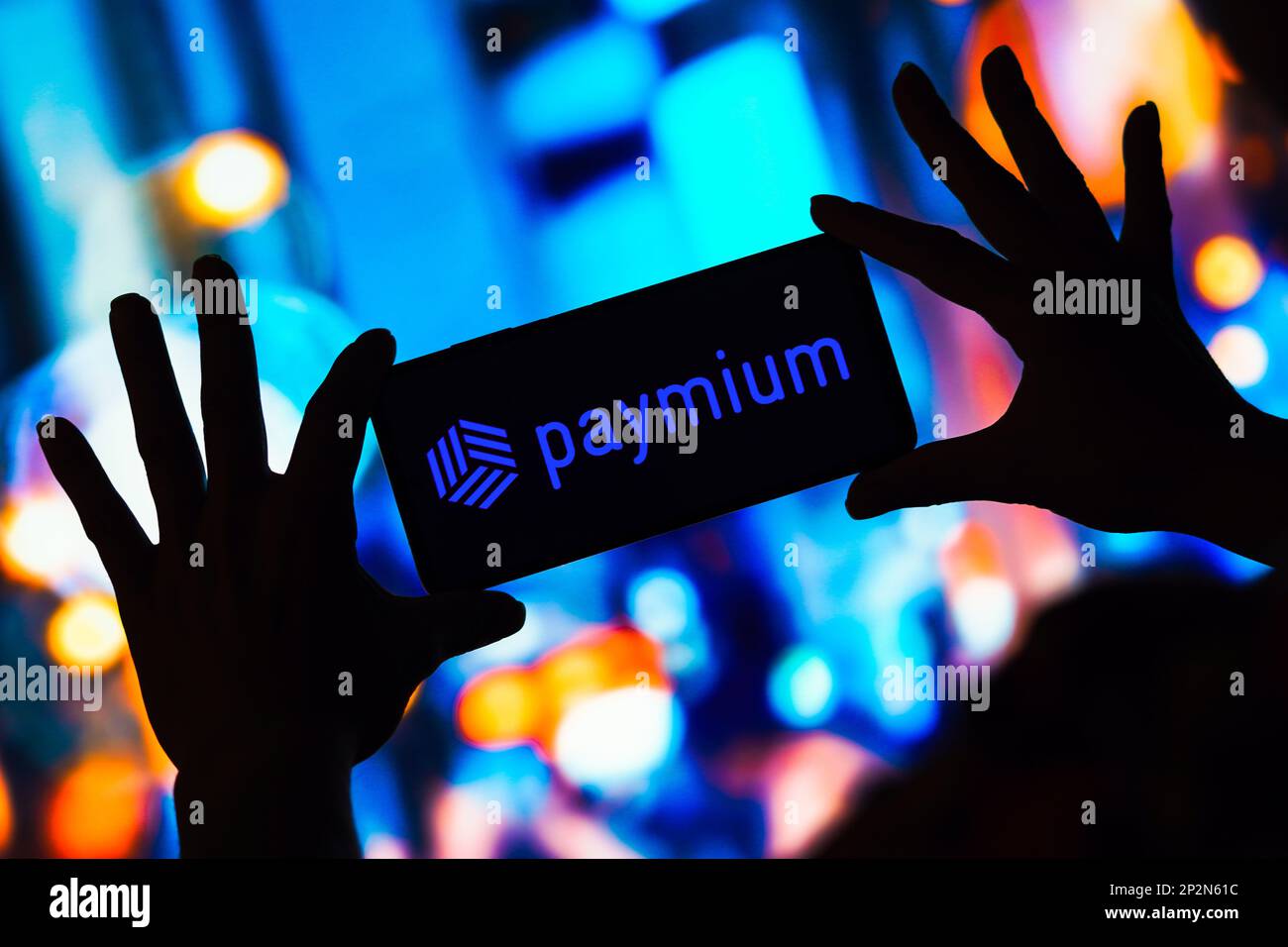 In this photo illustration, the Paymium logo seen displayed on a ...