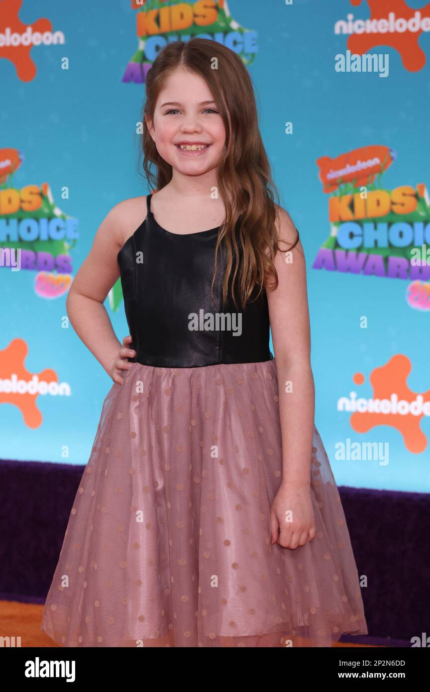Pyper Braun arrives at the Nickelodeon Kids' Choice Awards on Saturday ...