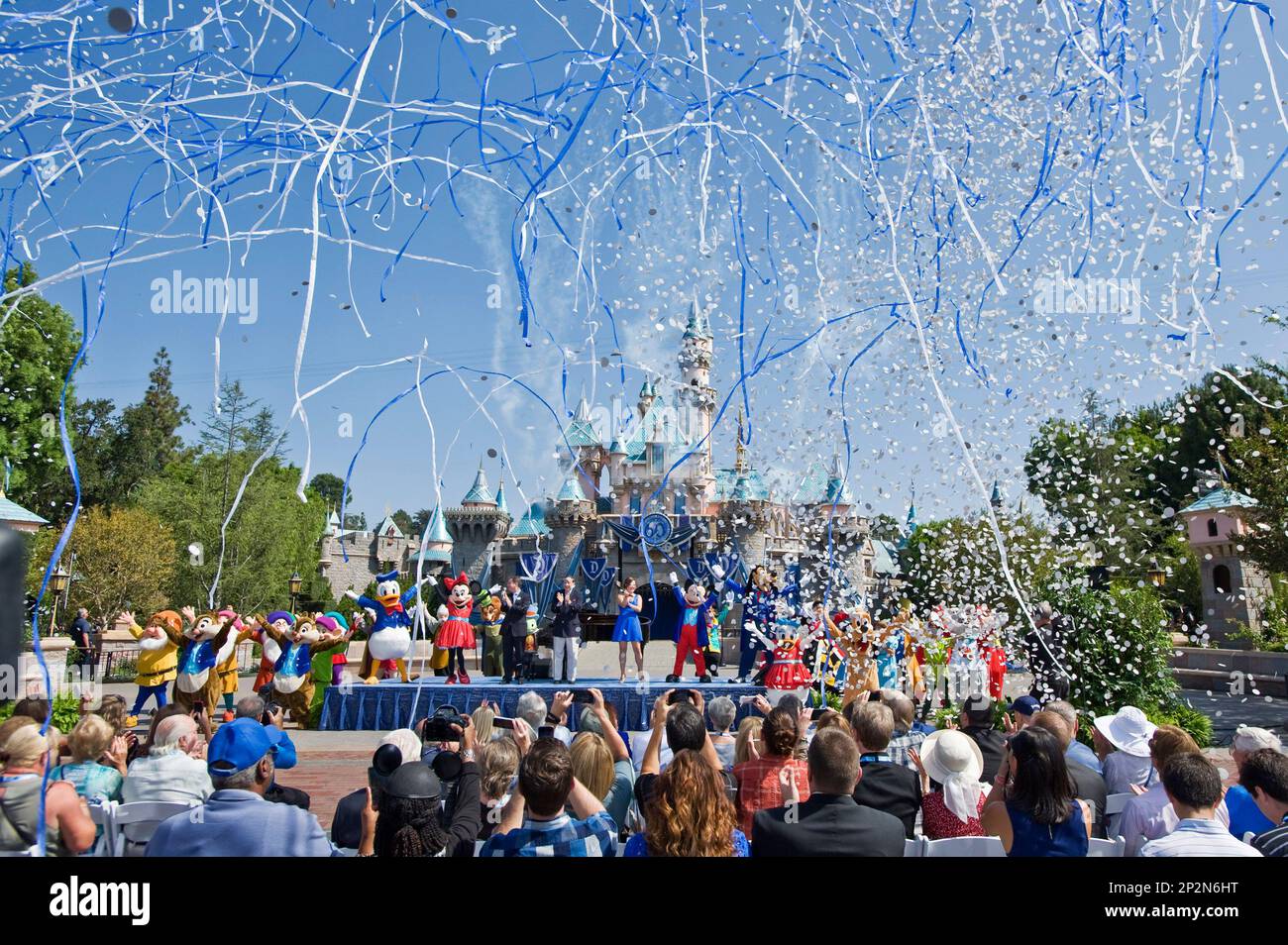 Confetti and streamers fly as Disneyland Resort President Michael ...