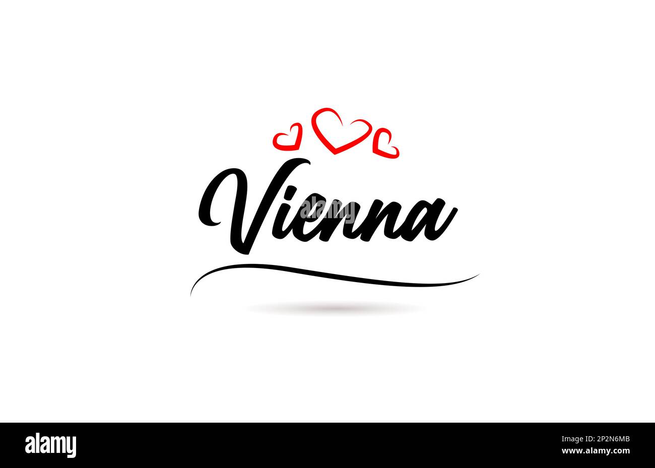 Vienna european city typography text word with love style. Hand ...