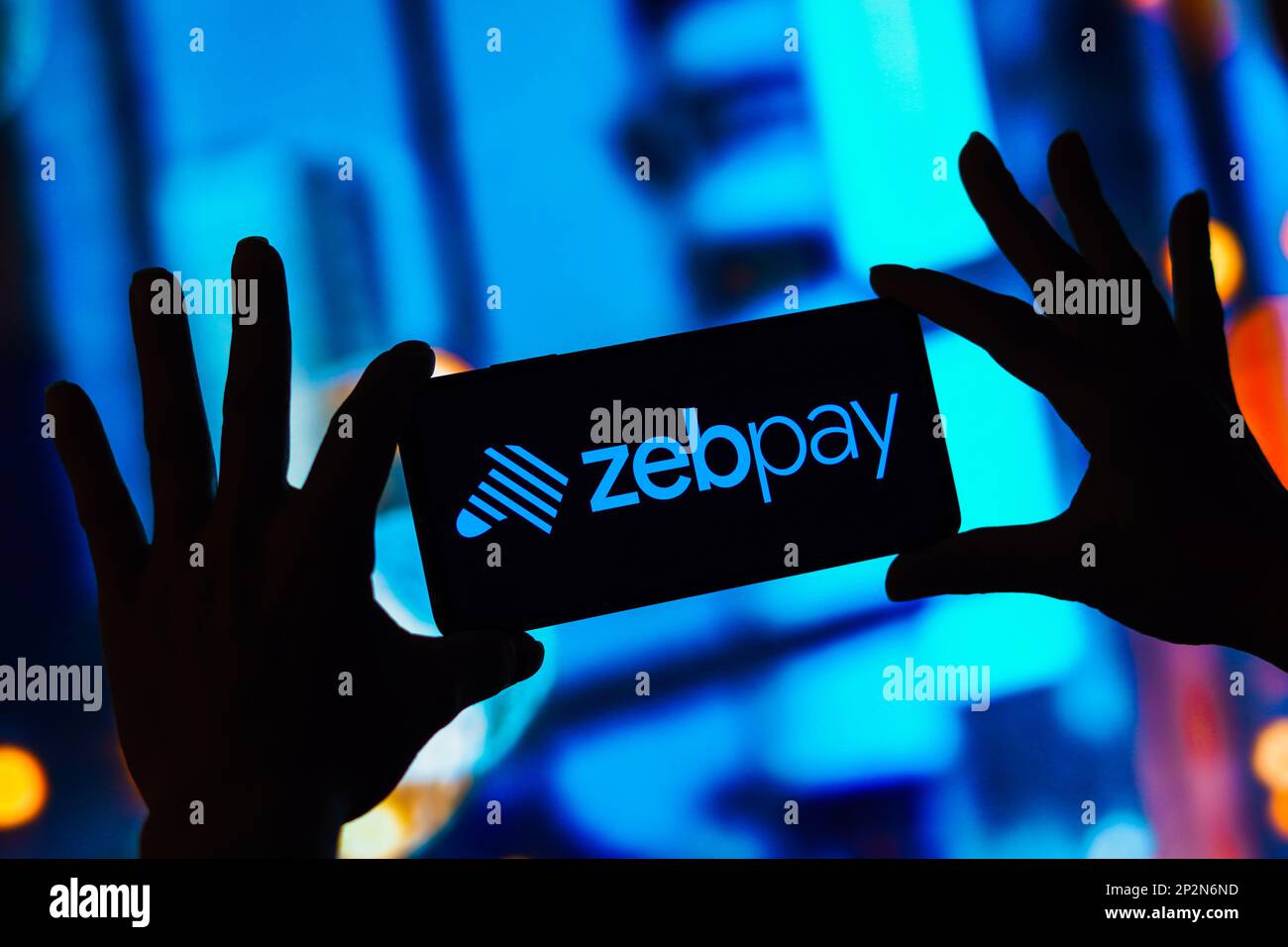 In this photo illustration, the ZebPay logo seen displayed on a ...