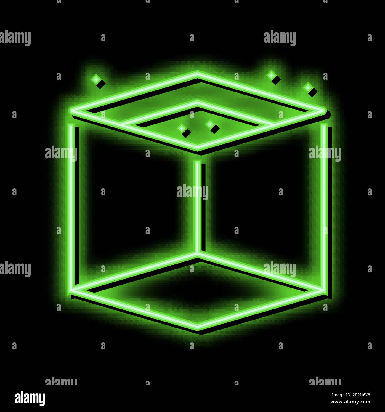 on ceiling mirror neon glow icon illustration Stock Vector Image & Art ...