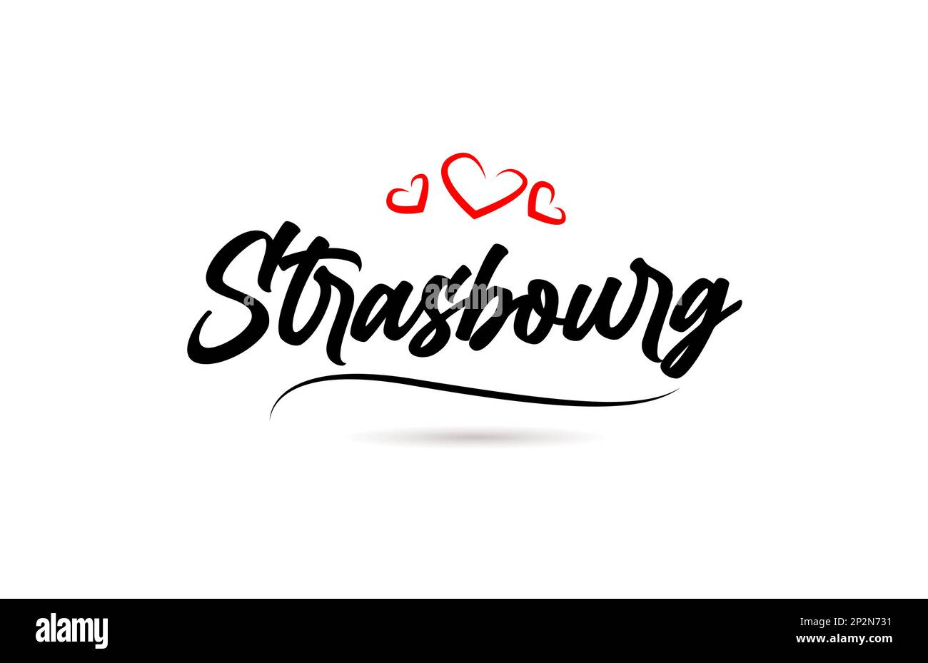 Strasbourg european city typography text word with love style. Hand ...