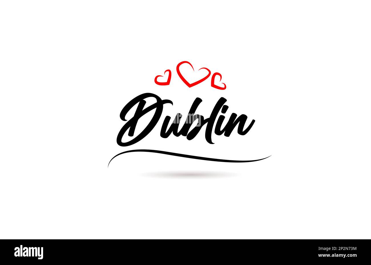 Dublin european city typography text word with love style. Hand ...