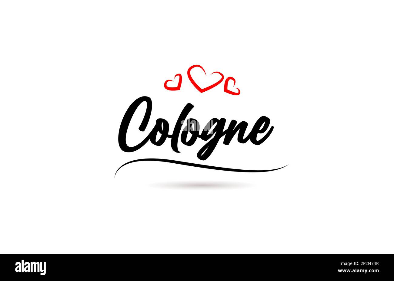 Cologne european city typography text word with love style. Hand ...