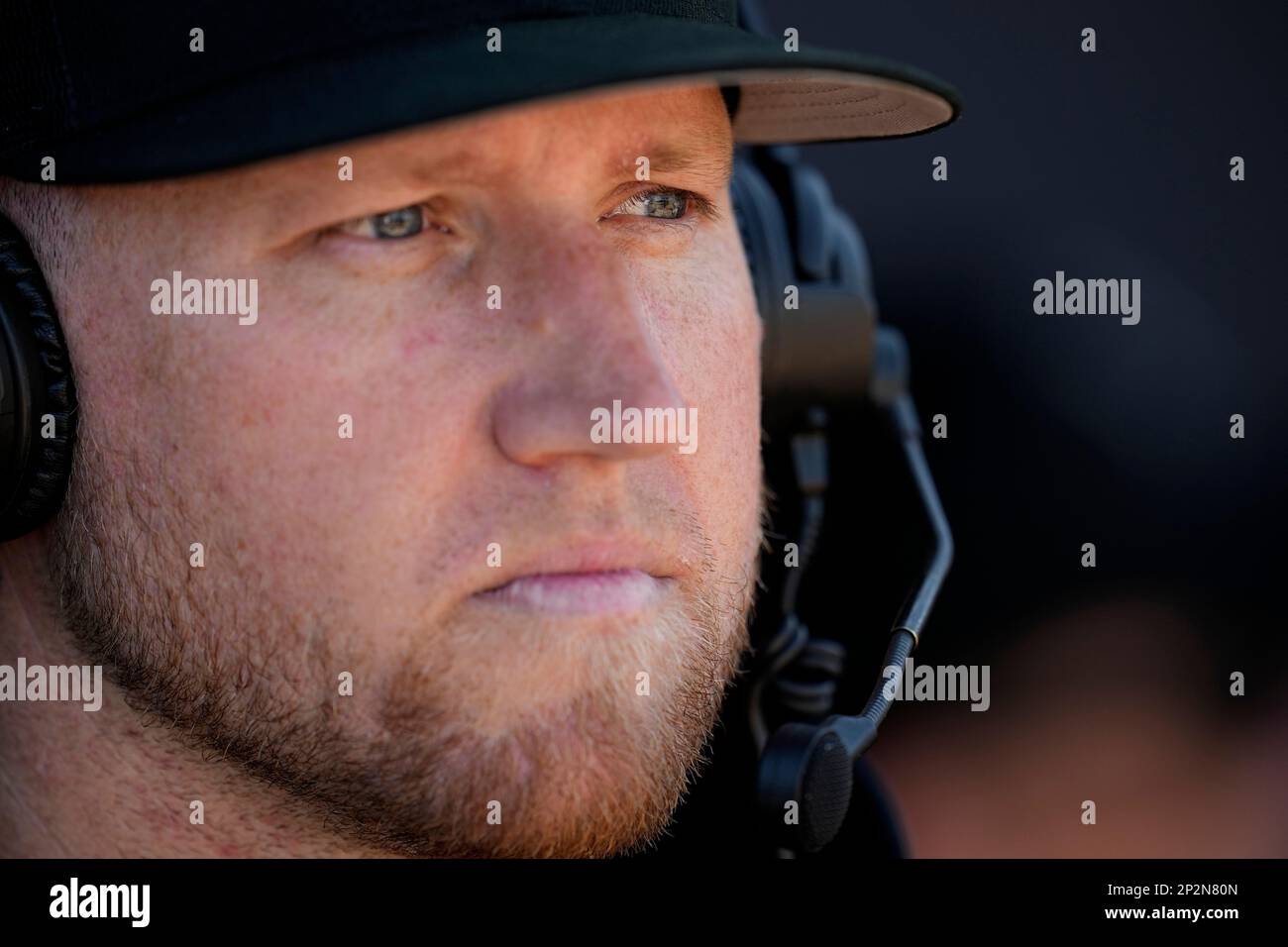 Colorado Rockies' Kyle Freeland does a TV interview after pitching ...