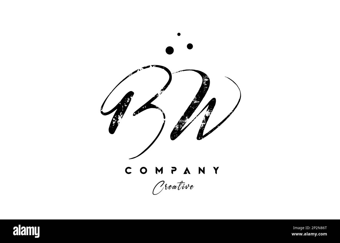 vintage BW alphabet letter logo icon combination design with dots ...