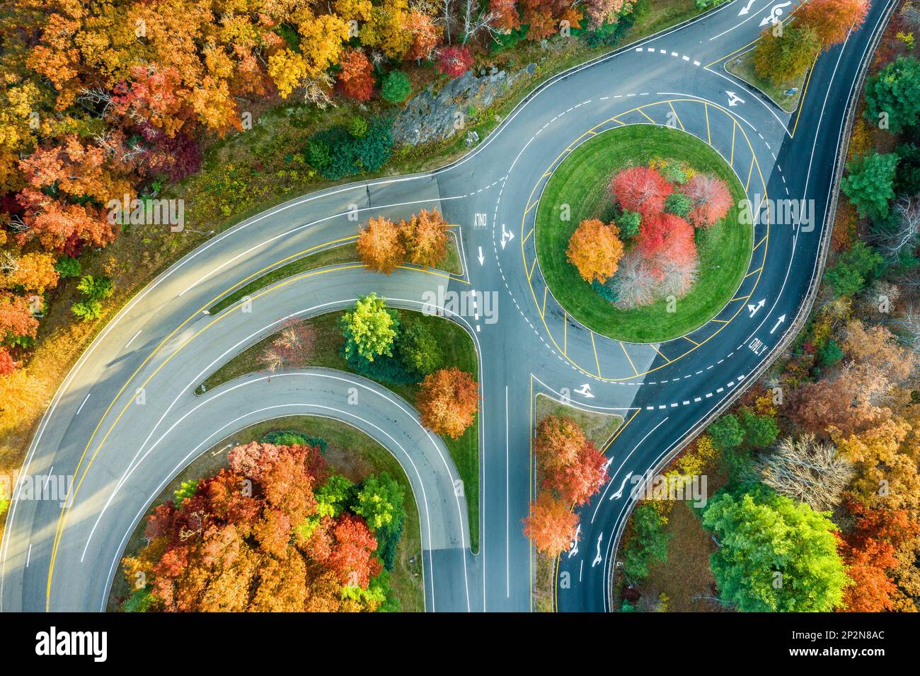 Aerial view a New Hampshire traffic rotary Stock Photo - Alamy