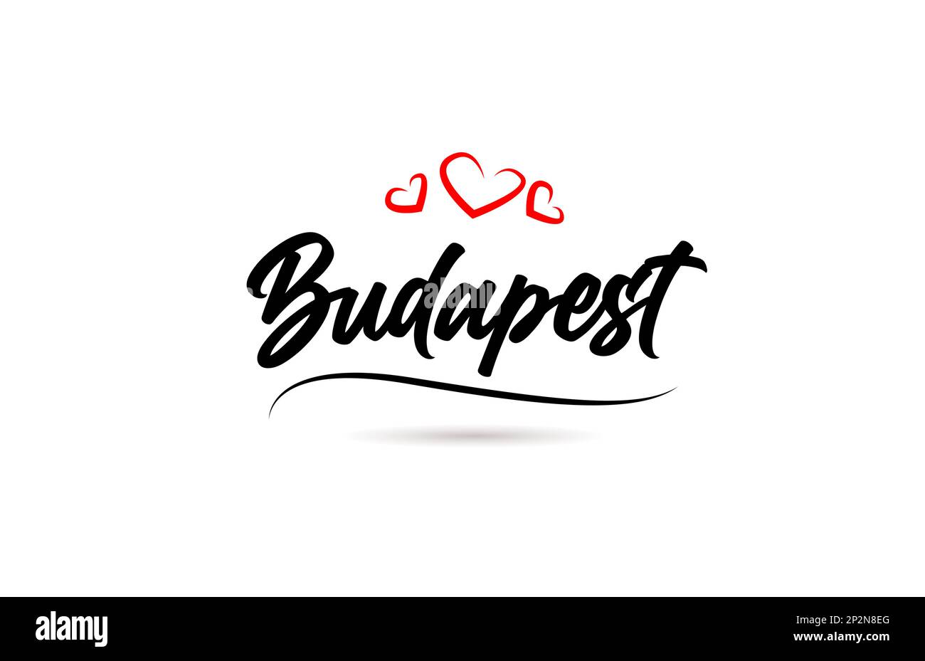 Budapest european city typography text word with love style. Hand ...