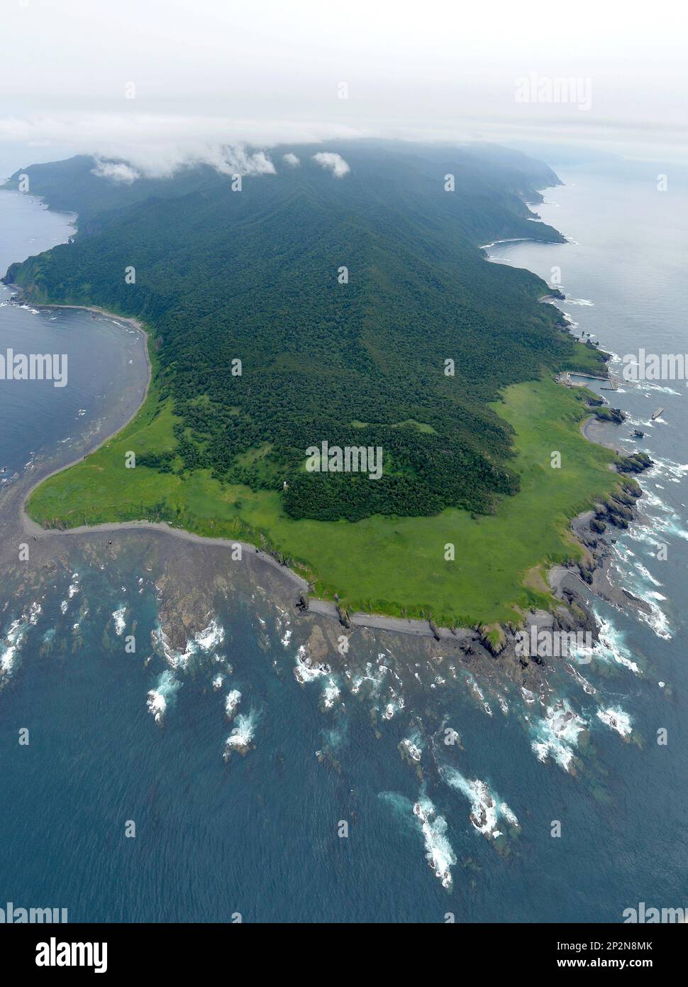 A photo shows Shiretoko Peninsula, in Shari, Hokkaido, on July 16, 2015 ...
