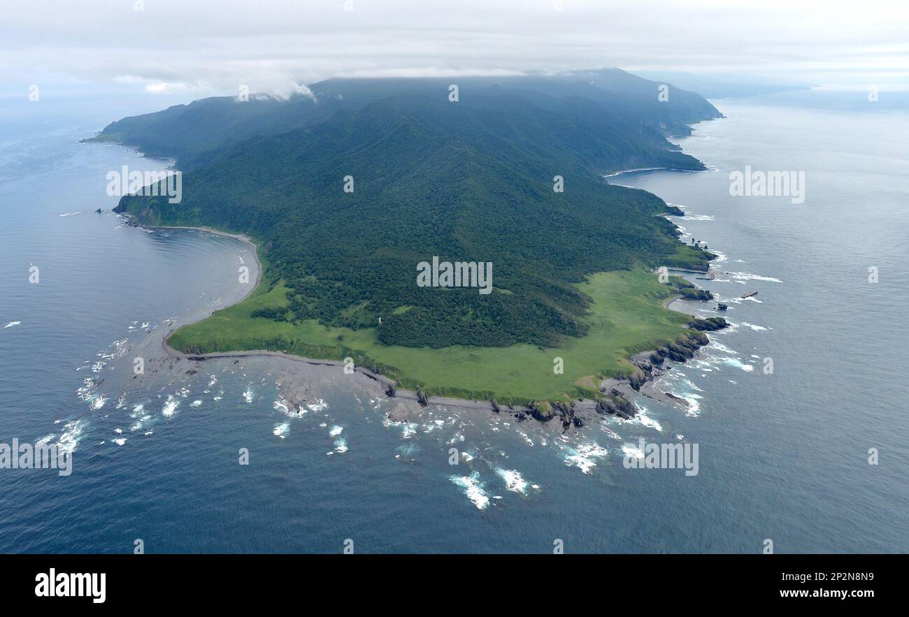 A photo shows Shiretoko Peninsula, in Shari, Hokkaido, on July 16, 2015 ...