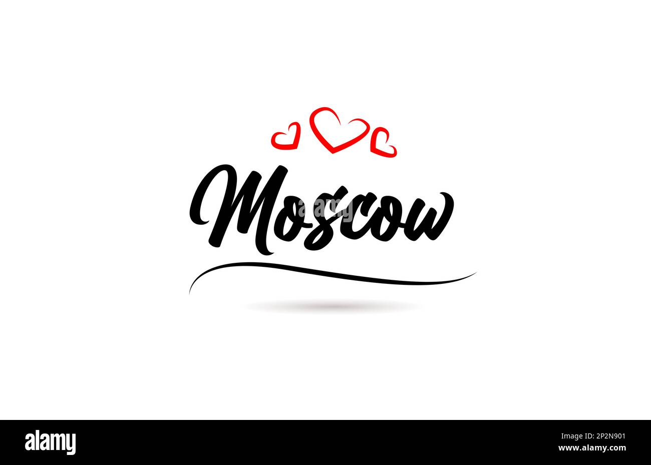 Moscow european city typography text word with love style. Hand ...