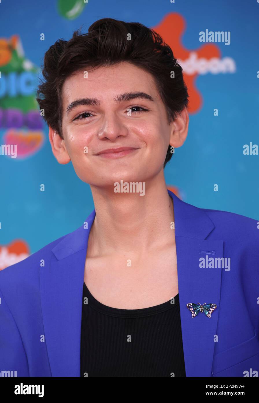 Luca Padovan arrives at the Nickelodeon Kids' Choice Awards on Saturday ...