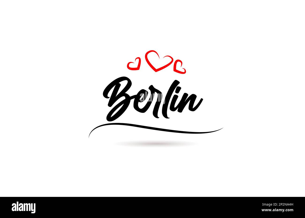 Berlin european city typography text word with love style. Hand ...