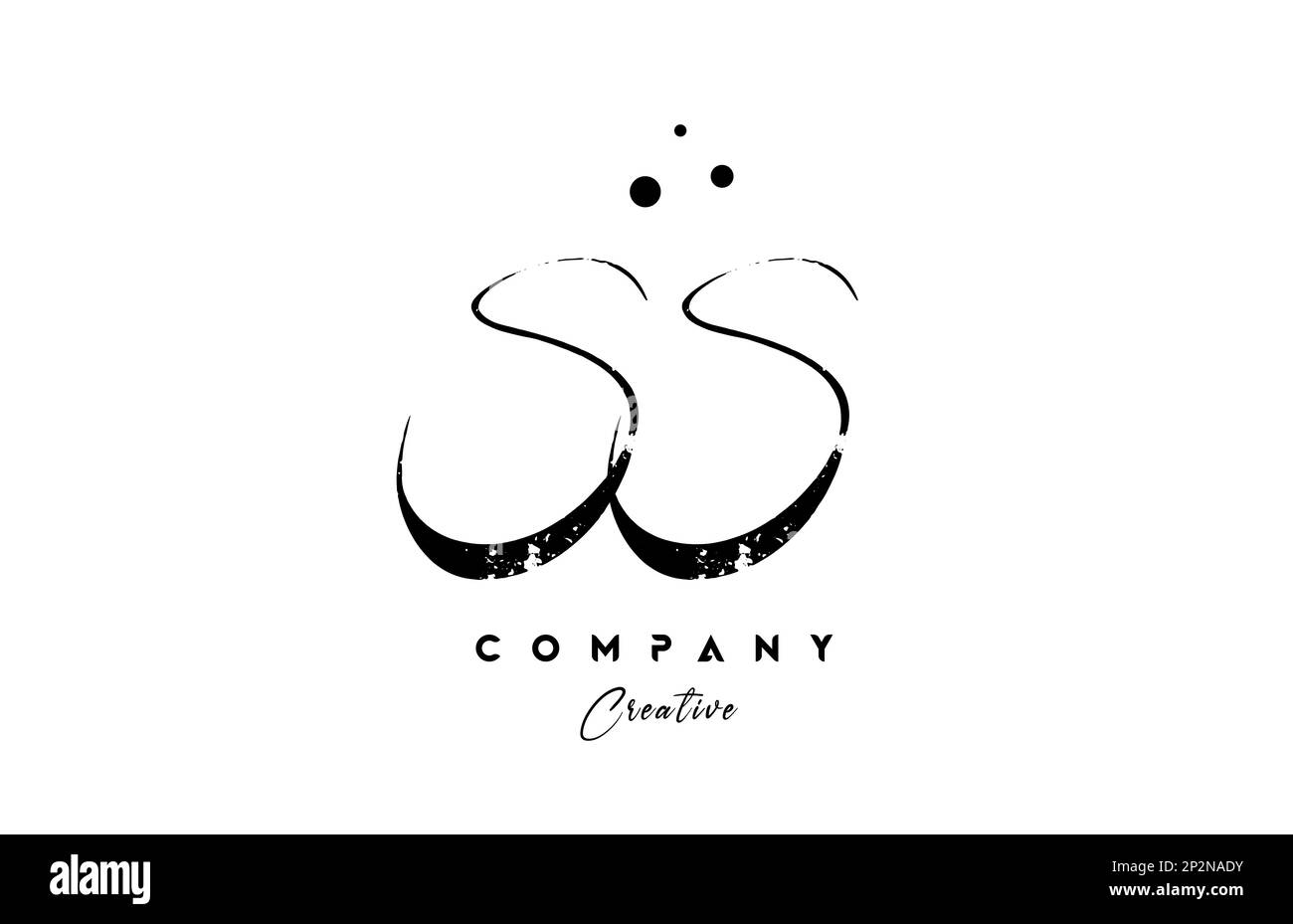 vintage SS alphabet letter logo icon combination design with dots ...