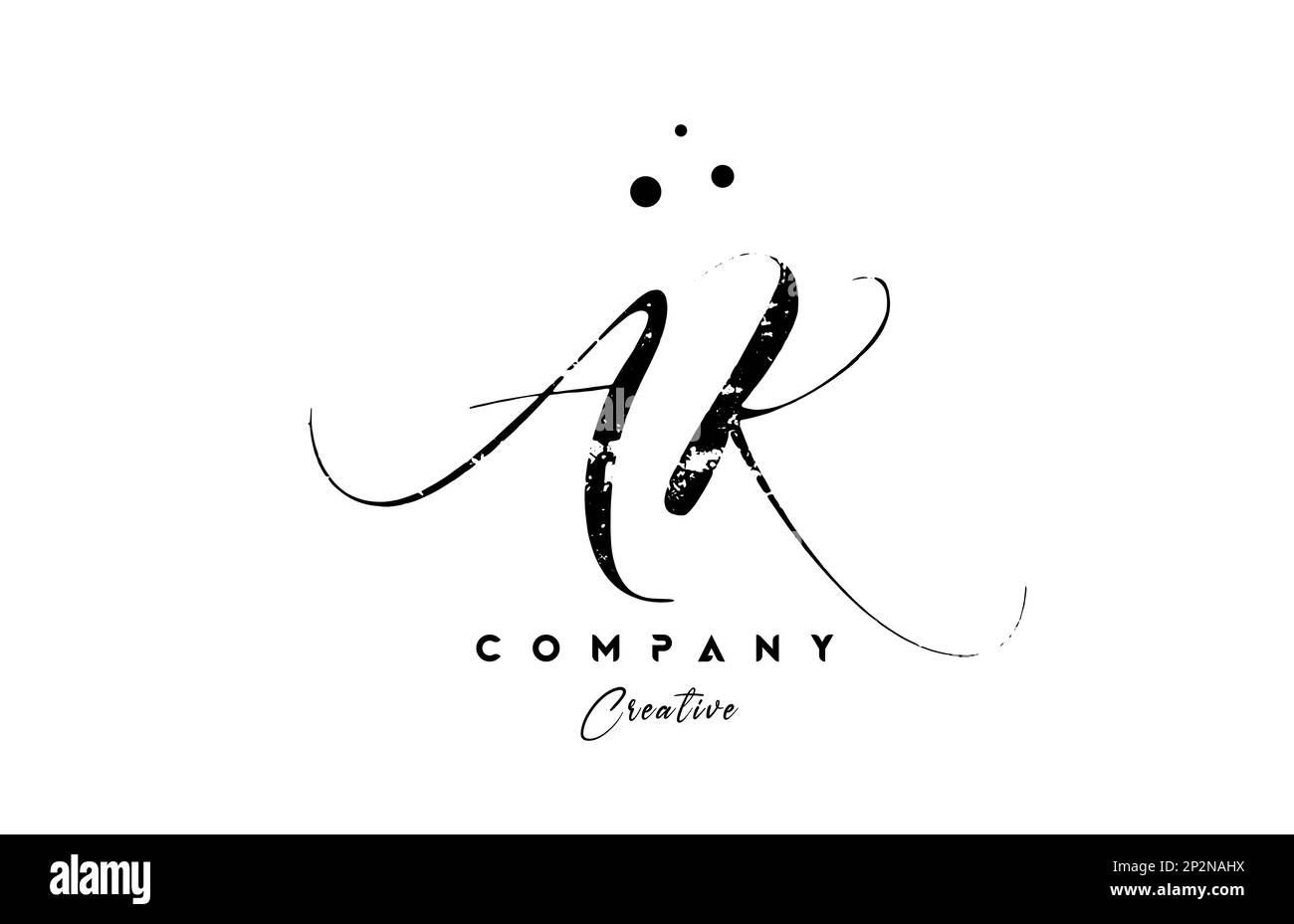 vintage AK alphabet letter logo icon combination design with dots ...